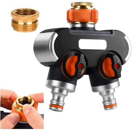 Bail 2-Way Hose Splitter, 2-Way Y-Distributor, 3/4" and 1/2" Garden ...