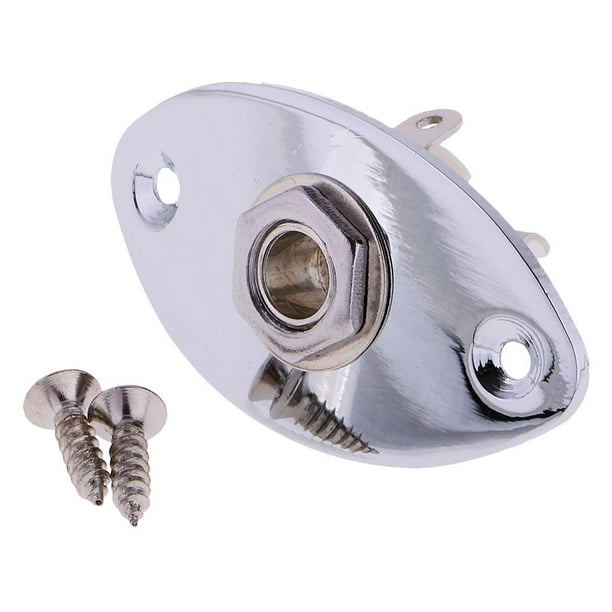 Guitar Oval Style Jack Plate & 1/4" Input Socket w/ Screws for ST Sq ...