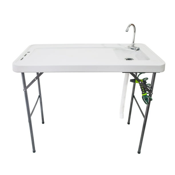Zimtown Folding Fish Fillet Cleaning Table, with Faucet Sprayer Sink ...