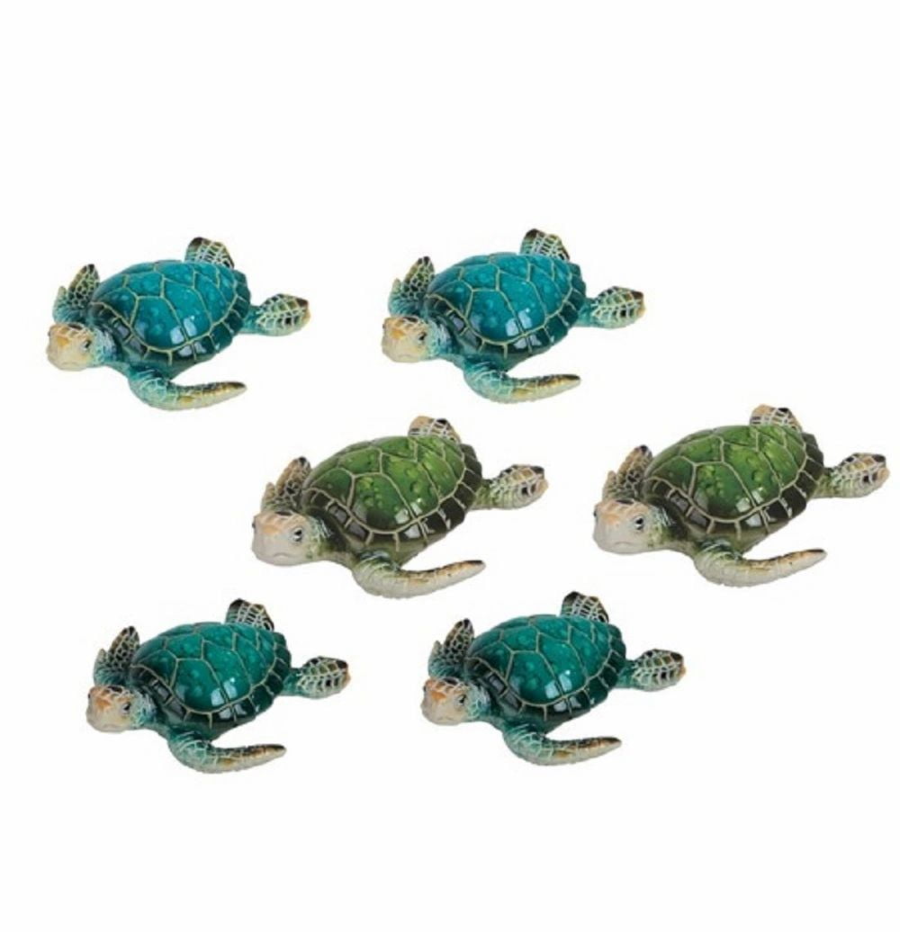 FC Design 6-Piece Blue and Green Mini Sea Turtle Toy 3.25"W Cute Sea ...