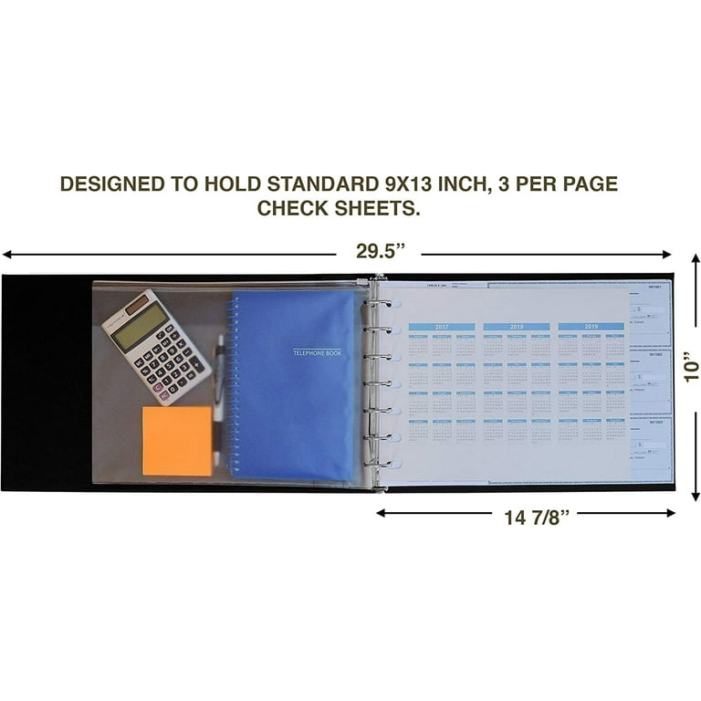 Compact Check Binder 3 Rings Check Binder For End-Stub Deskbook Checks ...