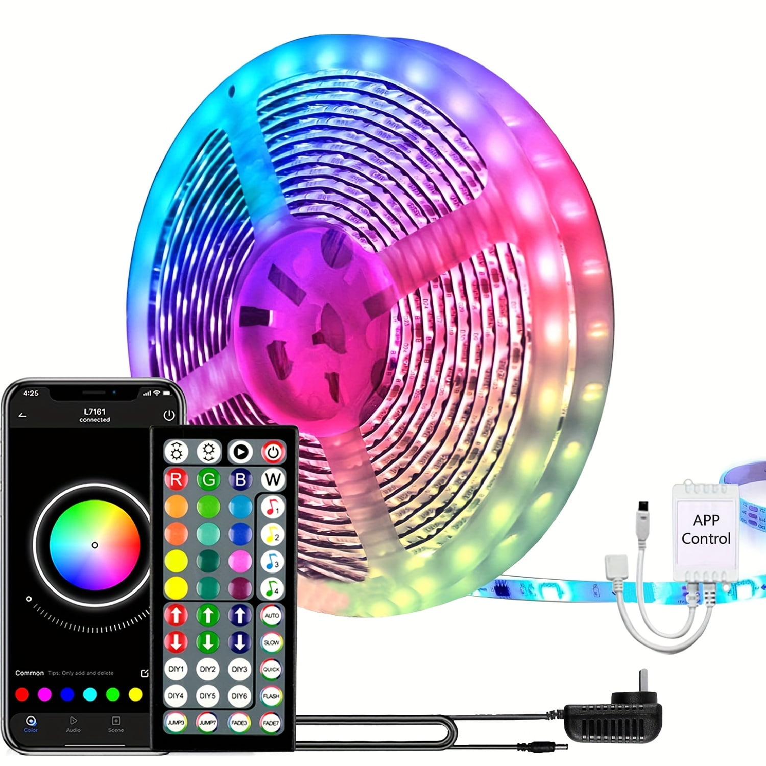 100ft/50ft LED Strip Lights, Smart LED Lights For Bedroom, BT LED ...