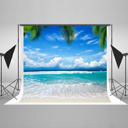 EREHome Polyester Fabric 7x5ft photographic background Seaview Beach ...