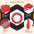 28in Boat Safety Throw Ring, 5.5lb Standard Life Ring with 98.4ft Water Floating Lifesaving Rope ...