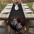 Lions Couples Table Runner Linen Burlap Table Runner 108 Inches Long ...