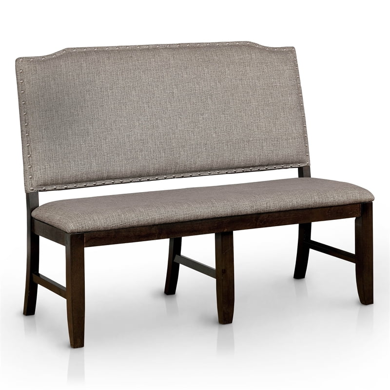 Bowery Hill Transitional Solid Wood Kitchen Bench in Dark Walnut ...