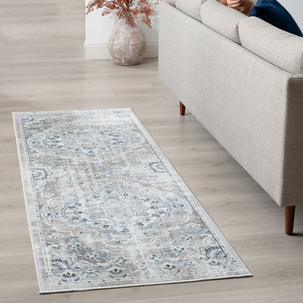 traditional-2x8-area-rug-2-3-x-7-3-medallion-gray-indoor-runner