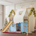 LHYY Full Size House Loft Bed with Sills and Tents,Solid Wood Loft Bed ...