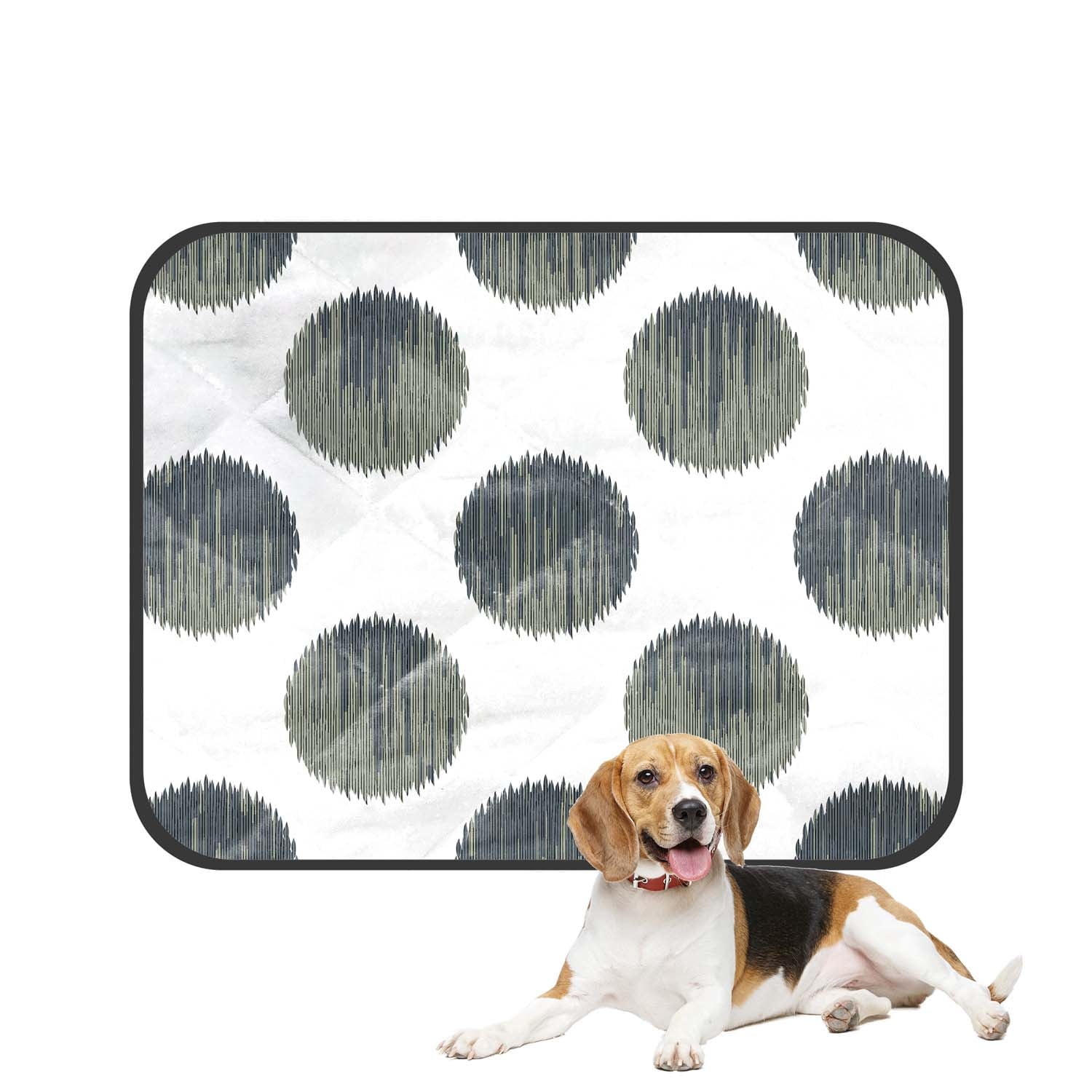 PKQWTM Textured Ikat Polka Dot Tile Pet Dog Cat Bed Pee Pads Mat ...