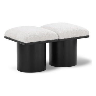 Meridian Furniture Robertson Black Boucle Fabric Bench - Walmart.com