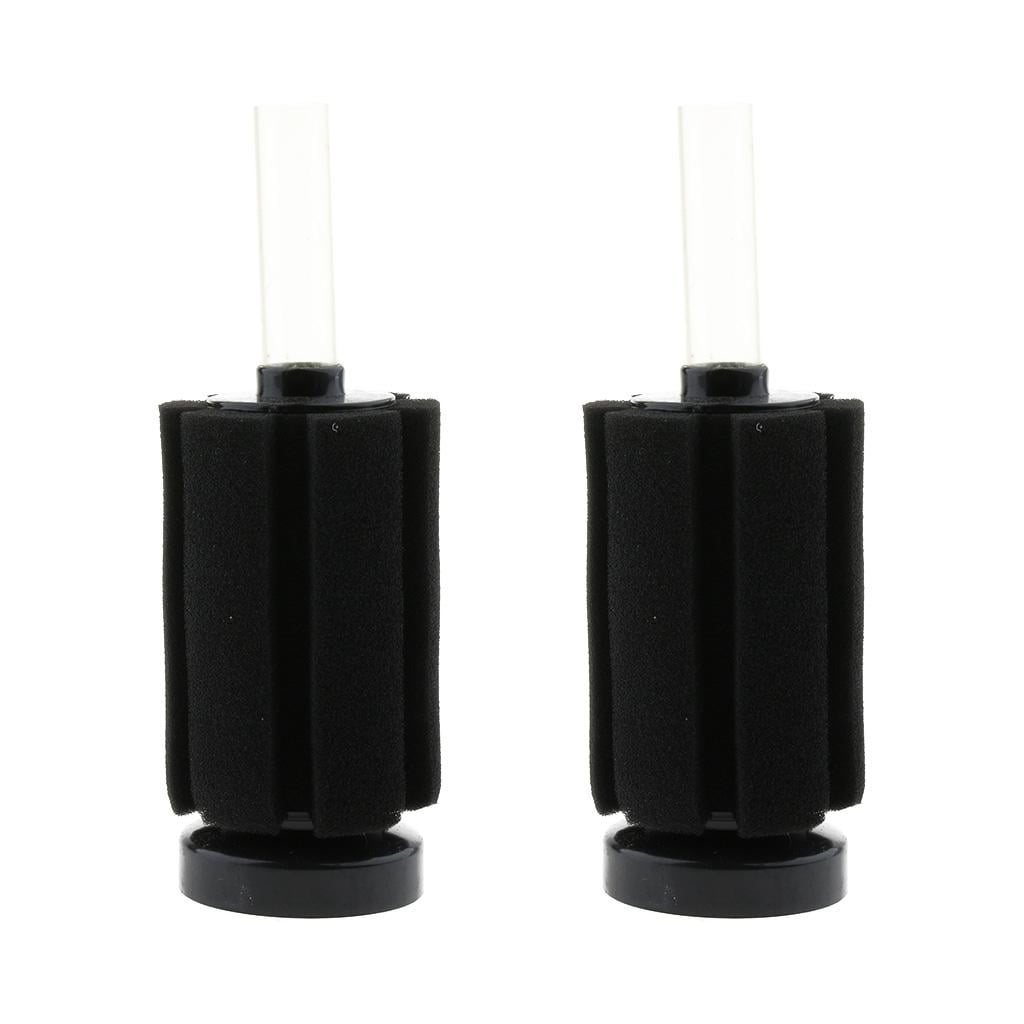 2 Pcs Black Filter Submersible Aquarium Mini Cylinder Soft Sponge Water ...