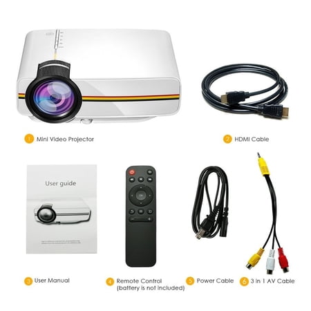 Portable 1080P LED HD Digital Projector Home Theater Multimedia ...