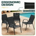 Homall Stackable Metal Outdoor Dining Chair Set of 4, Patio Textilene ...