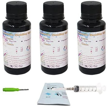 INKMATE 3 Pack Black 100ml PG-245 PG 245 Ink Refill Kit for Canon Ink ...