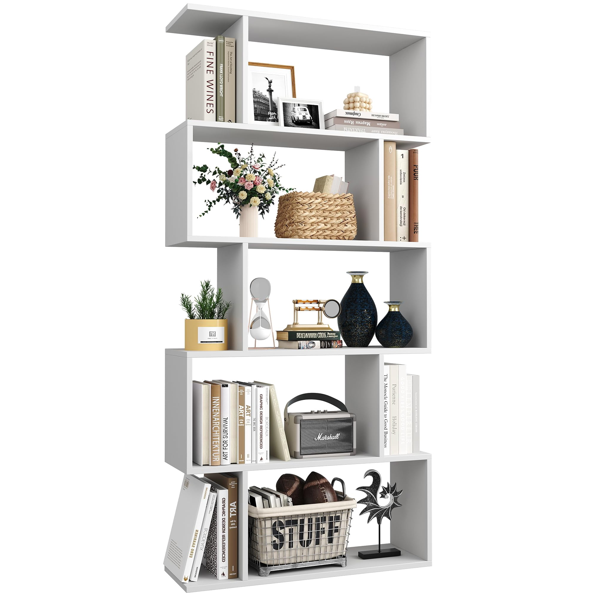 Click here for Jczshr Modern S Shaped Bookshelf  5 Tier Decorativ... prices