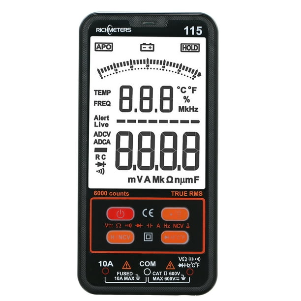 RM115 Digital Multimeter 6000 Counts True RMS A C/DC Voltage ...