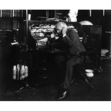 Thomas Edison (1847-1931). /Namerican Inventor. Photographed Seated At ...