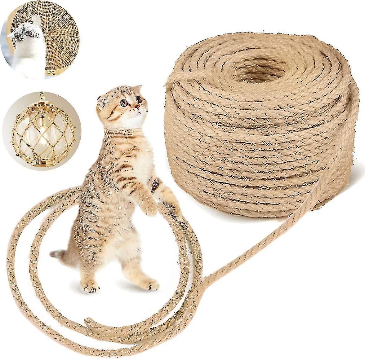 Natural Sisal Rope For Cat Scratch Pillar Repair And Replacement, Cat ...