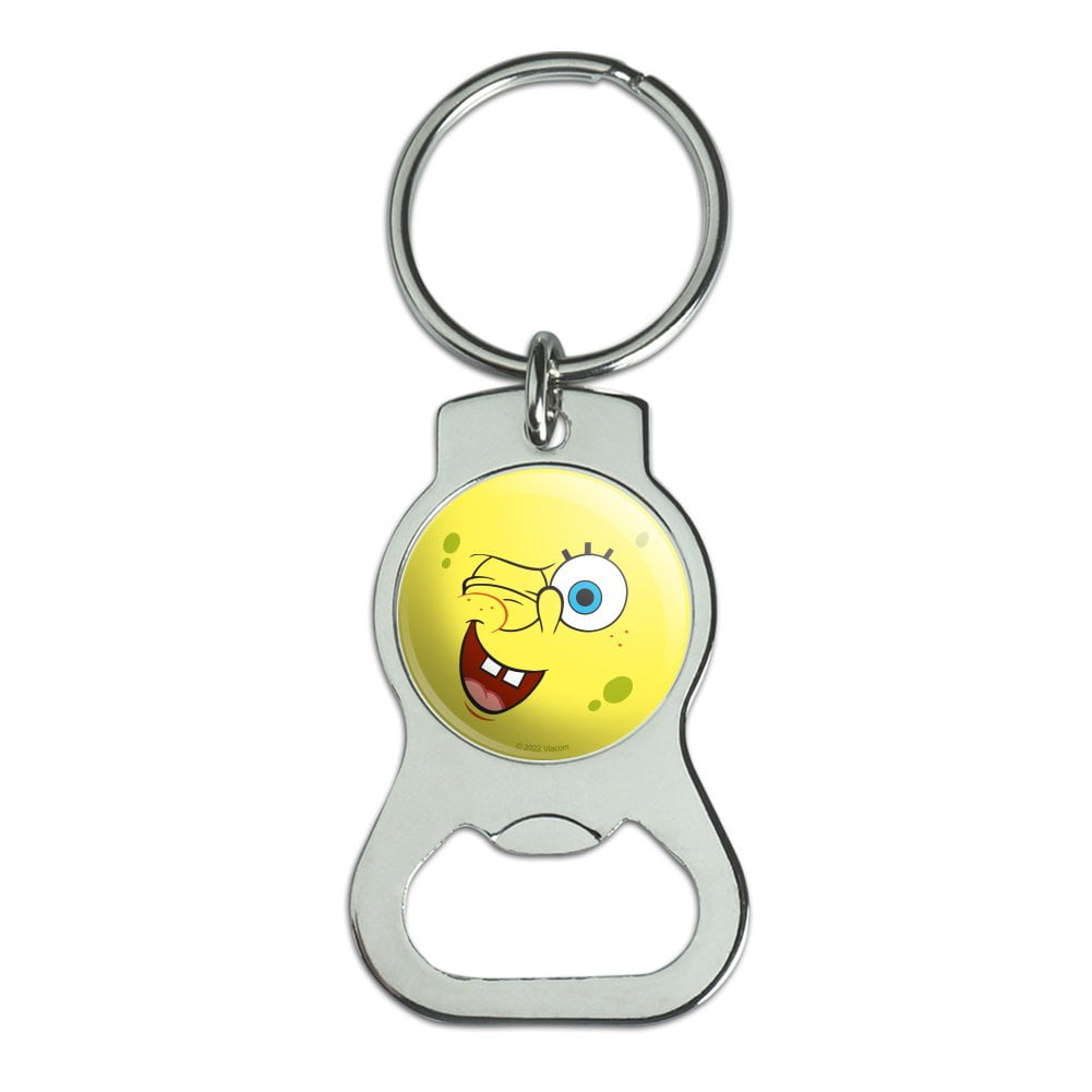 SpongeBob Winking Face Keychain with Bottle Cap Opener - Walmart.com