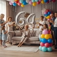 Silver Number 64 Mylar Foil Balloon 40" - Helium or Air Inflatable ...