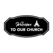Classic Framed Welcome to Our Church Sign (Brushed Gold) - Large ...