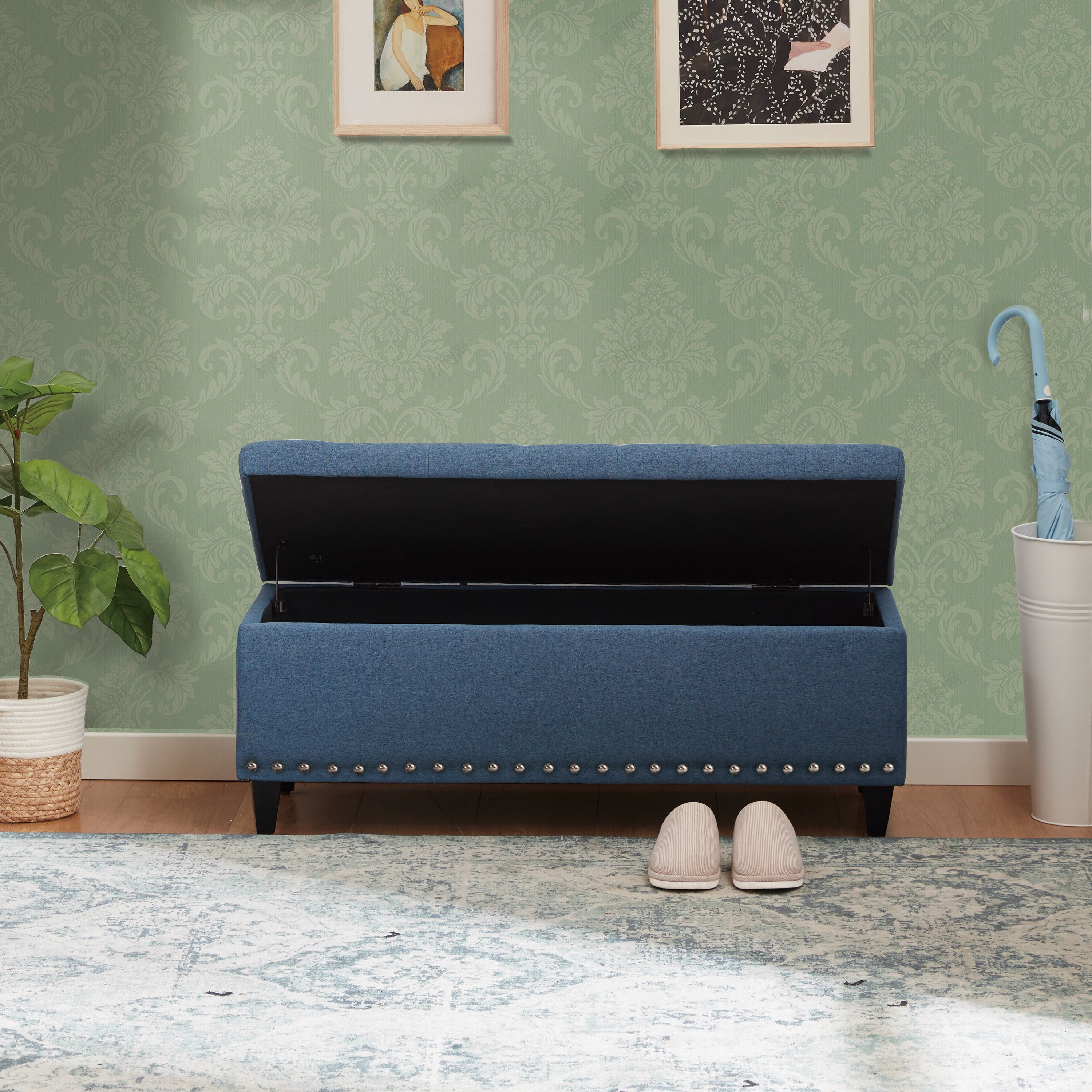 Huimo Large Storage Ottoman 41 Inch Button Tufted Upholstered Ottoman