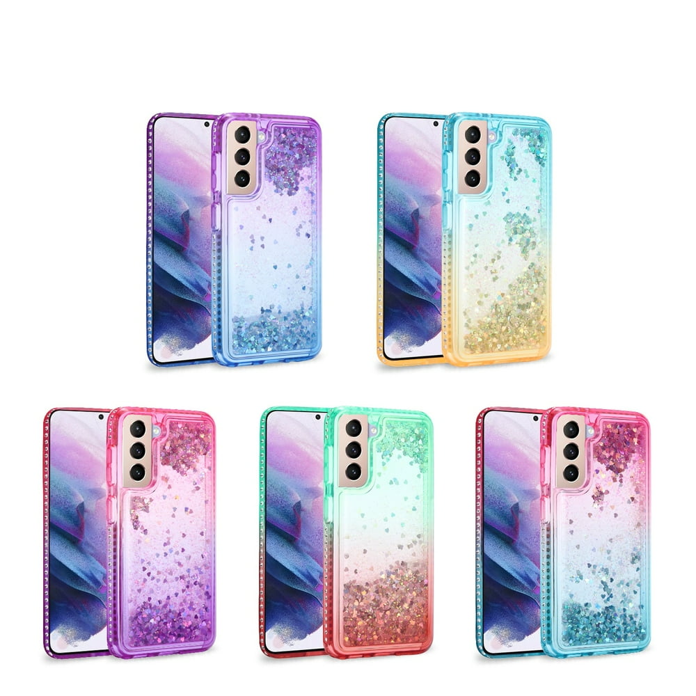 Samsung Galaxy S21 Plus Phone Case, Slim Durable Liquid Glitter Dual ...