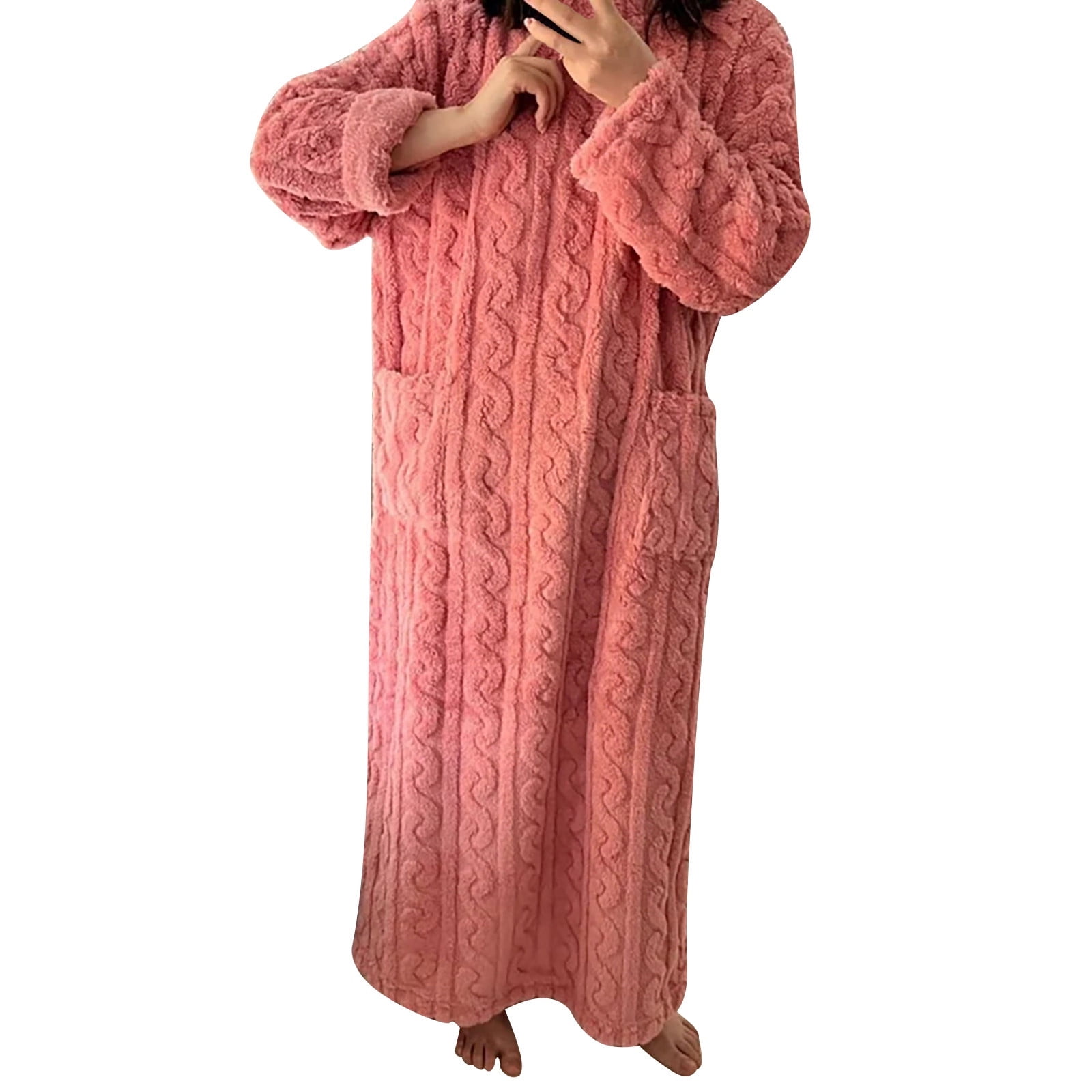 Click here for Uanwenn Womens Solid Color Round Neck Pocket Threa... prices