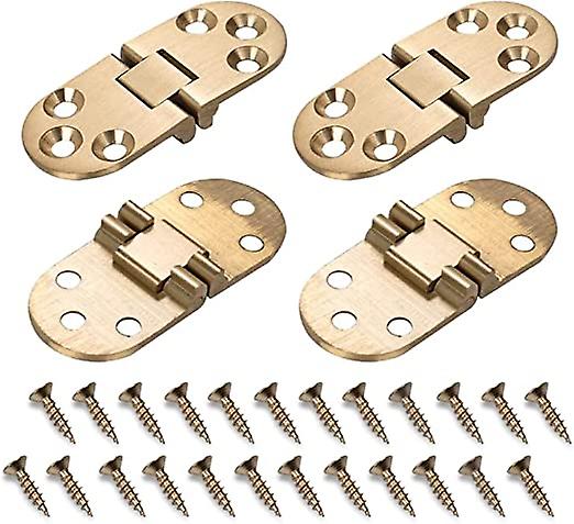 4-piece Foldable Flip (gold With Screws), Solid Brass Hinge, Round Edge ...