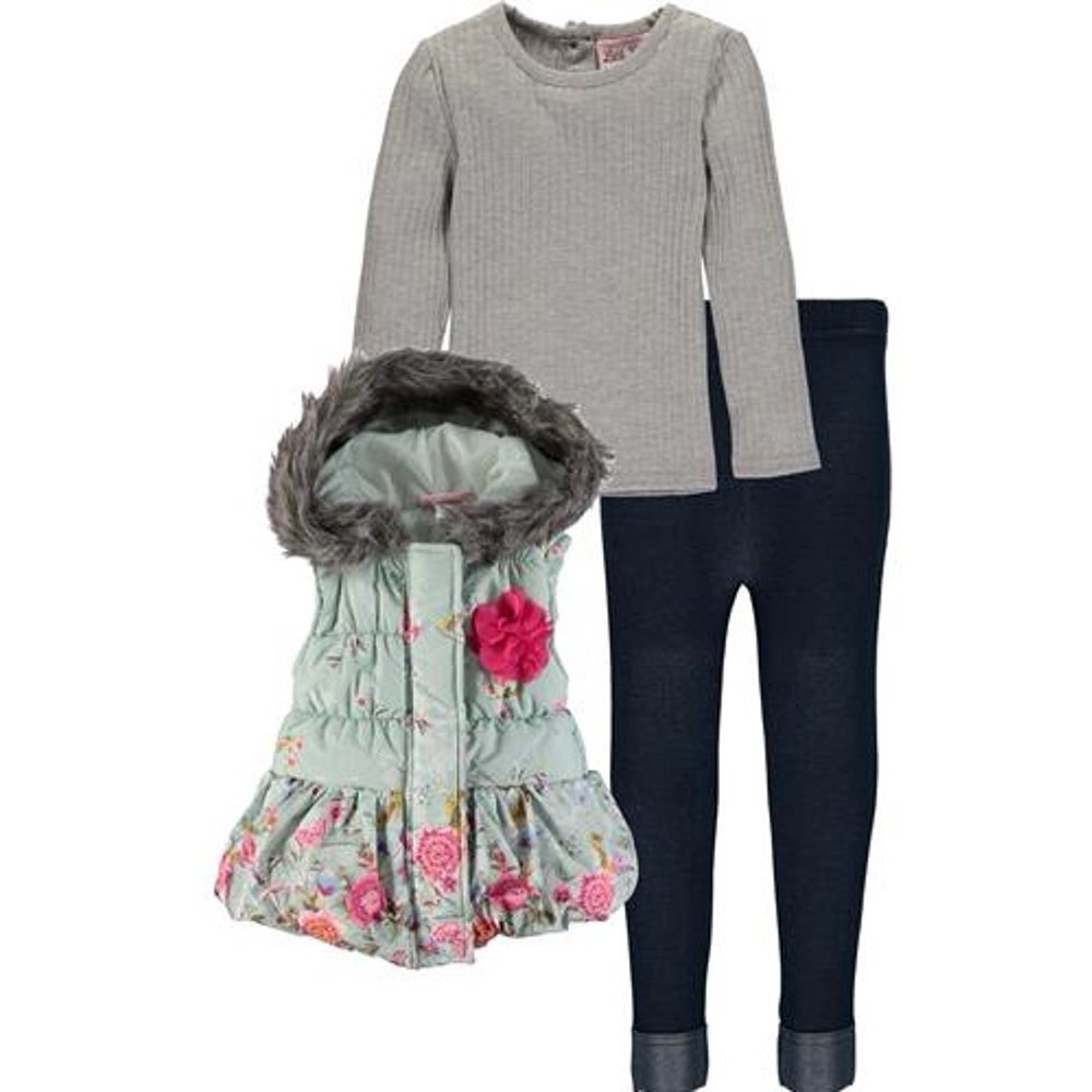 Little Lass - Little Lass Baby Girls 12-24 Months 3-Piece Floral Vest ...