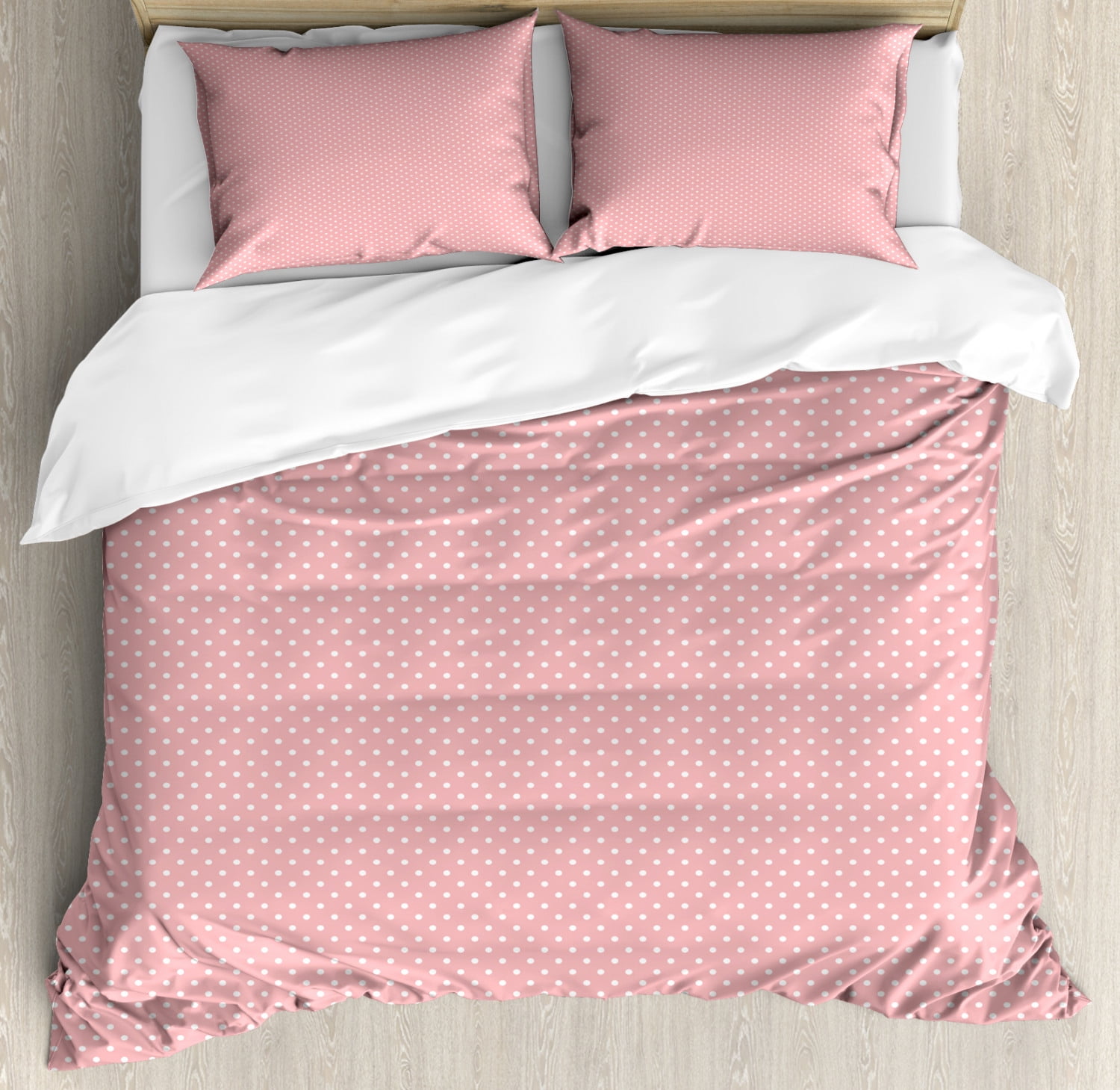 Pink Polka Dots Duvet Cover Set King Size, Design with Sweet and Pretty ...
