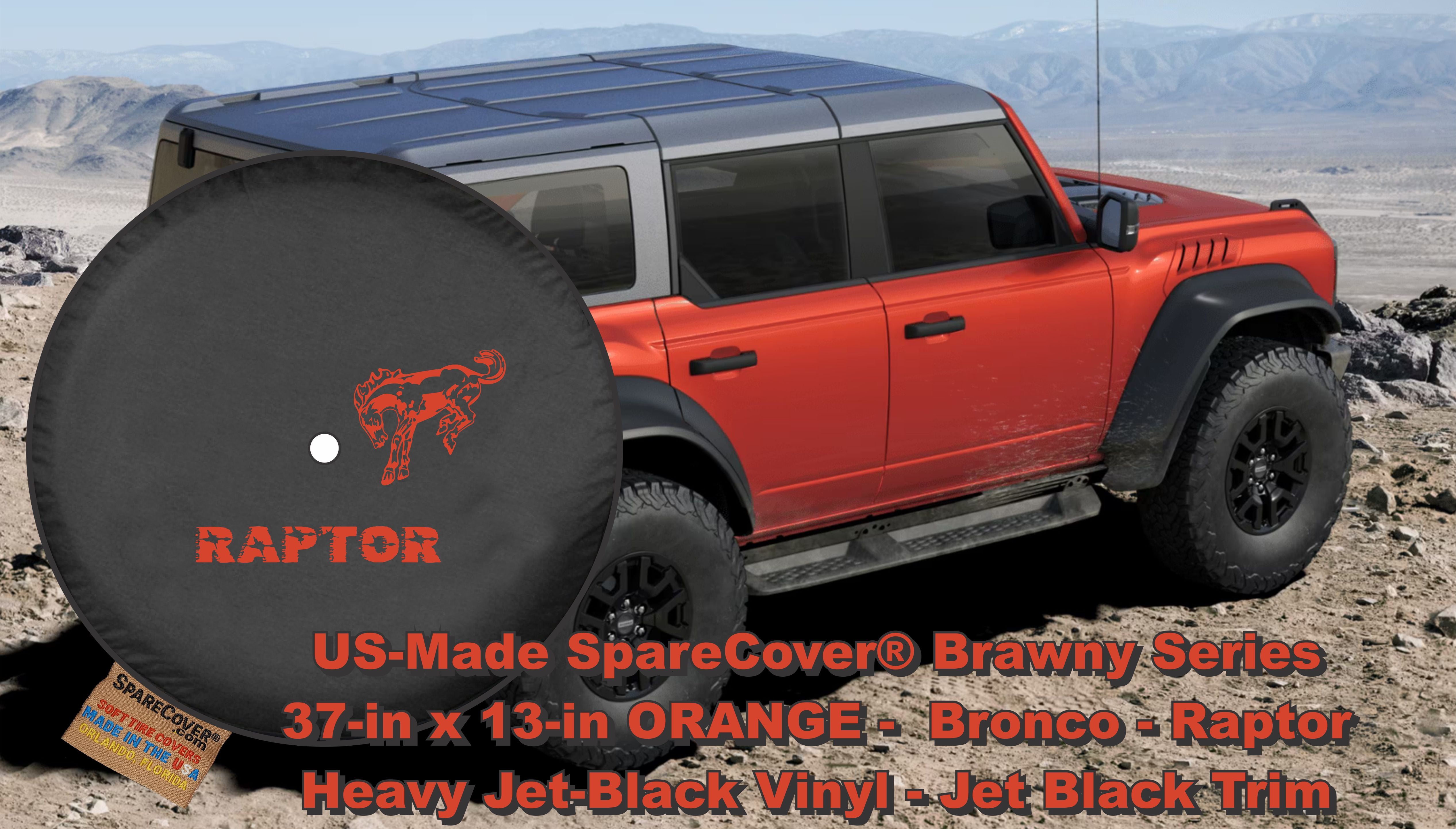 Brawny RAPTOR - 37-in Orange - US Made SpareCover® Brand - Brawny ...