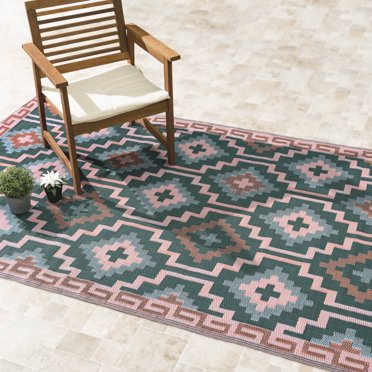 Fab Habitat Chevron Outdoor Rug - Waterproof, Fade Resistant, Crease ...