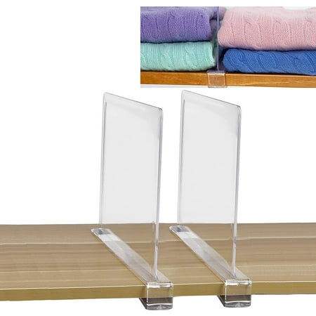 HEIBIN Set of 2 Shelf Dividers, Acrylic Shelf Divider Cabinet Divider ...