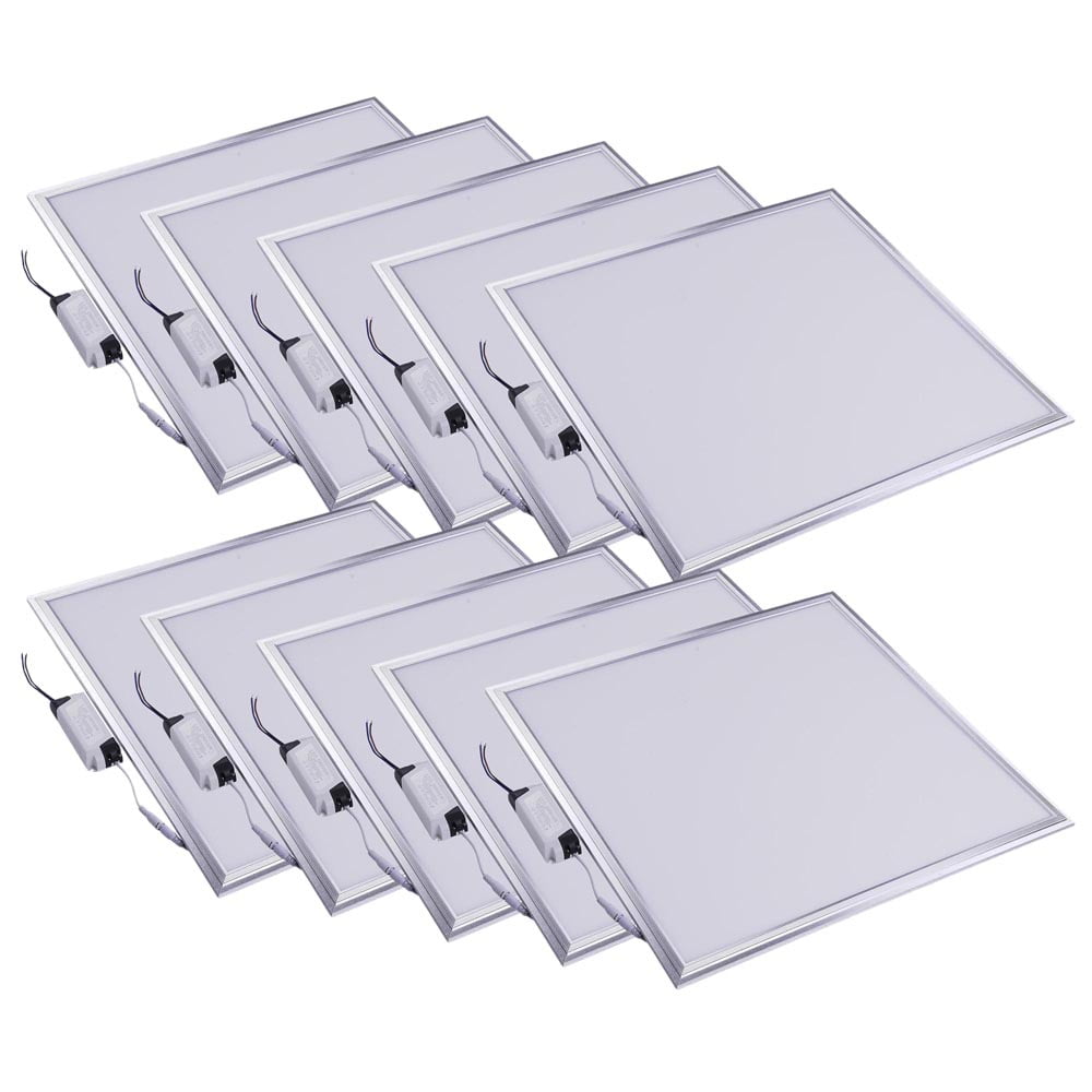DELight 10 Pack 2x2 FT LED Flat Panel Drop Ceiling Light 6000-6500K ...