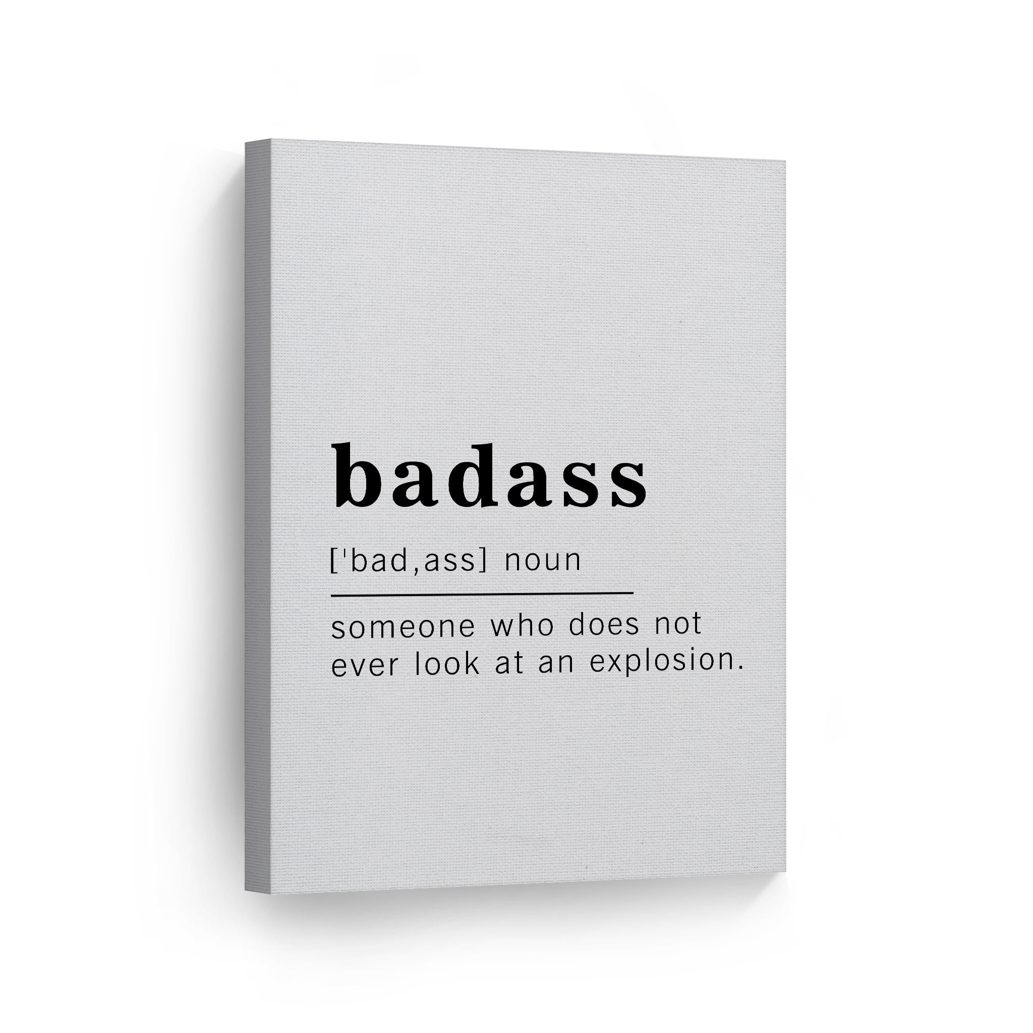 Smile Art Design Funny Noun Dictionary Definition of Badass Canvas ...