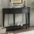 Modern Curved Console Table with 3 Drawers and 1 Shelf, Arc-Shaped Edge ...