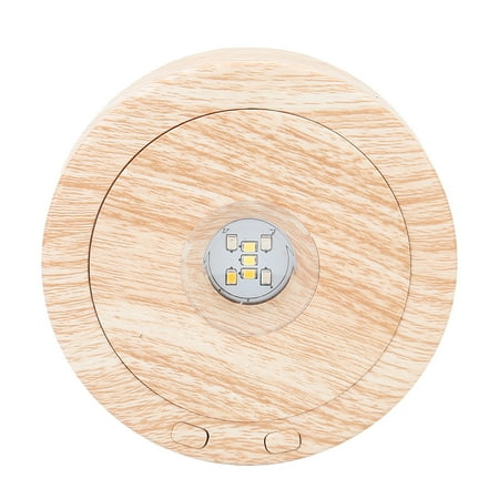 LED Rotating Display Base, Beech Grain Battery Powered Multifunction ...