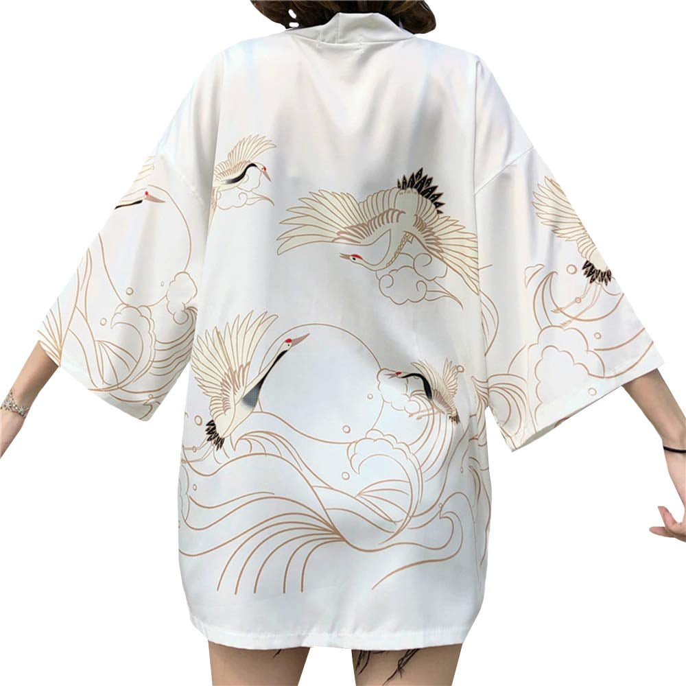 HAORUN Women Japanese Kimono Coat Cardigan Yukata Tops Bathrobe Blouse ...