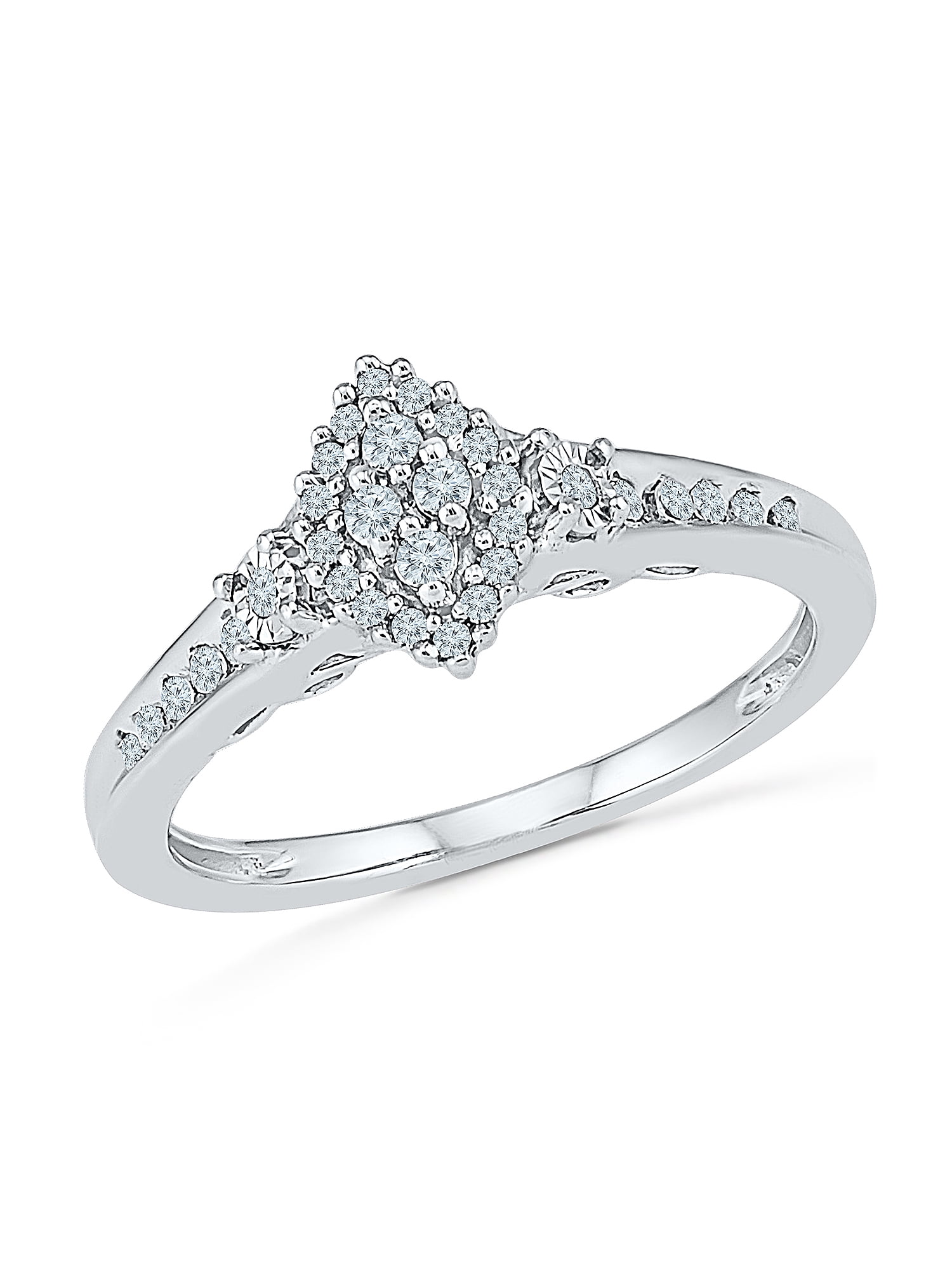 Sterling Silver Round White Diamond Fashion Ring (0.20 CTTW) - Walmart.com