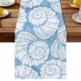Blue Conch Dining Table Runner, Coastal Summer Ocean Beach Nautical ...