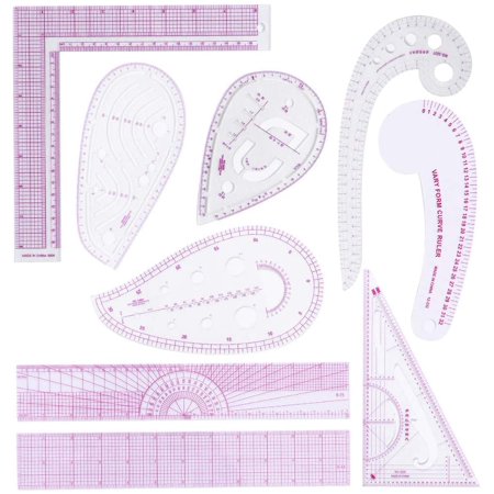 DIY Sewing Ruler Tailor Set,9 Stlye Sew French Curve Ruler Metric ...