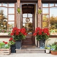 Bcylexb Lifelike Red Artificial Geraniums Fake Flowers for Indoor, 14.1 ...