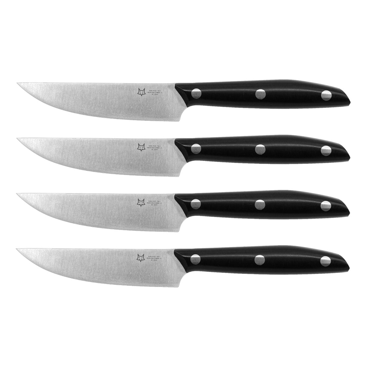 Fox Knives Kitchen Knife Cutlery 4-Knife Set FX-1019 SET4 Black POM ...