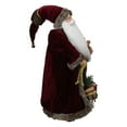 Northlight 24" Burgundy Santa Claus with Teddy Bear Christmas Figure ...