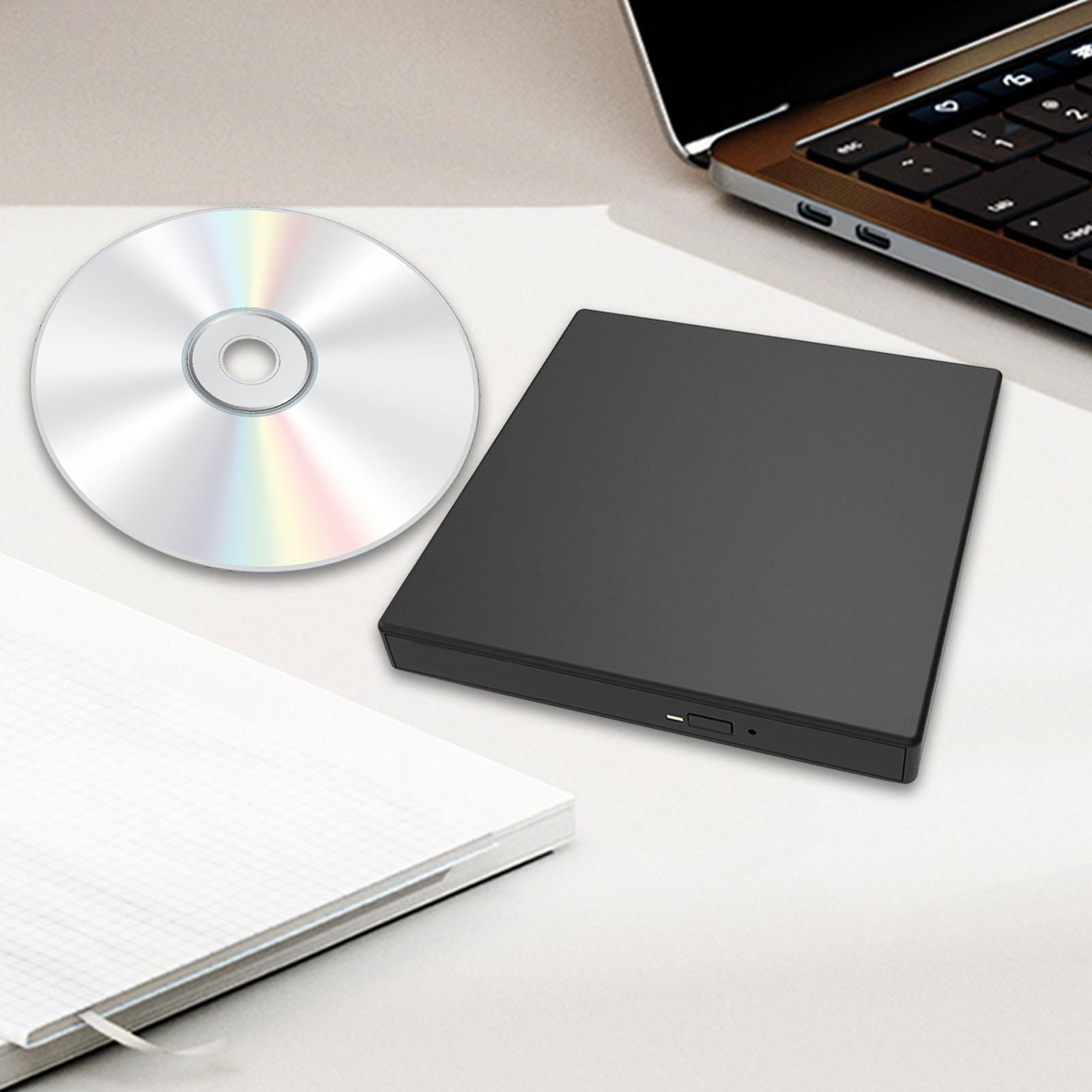 Unidad de CD DVD externa, CD Rw fino y ligero, fácil instalación USB 2 ...