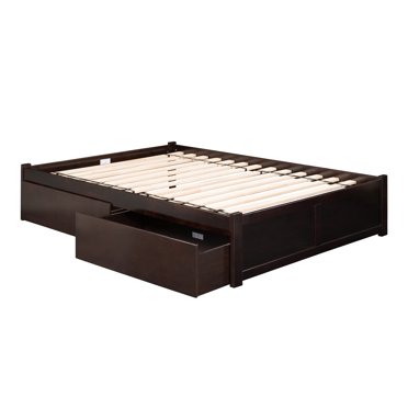AFI Charlotte King Solid Wood Low Profile Platform Bed with Matching ...
