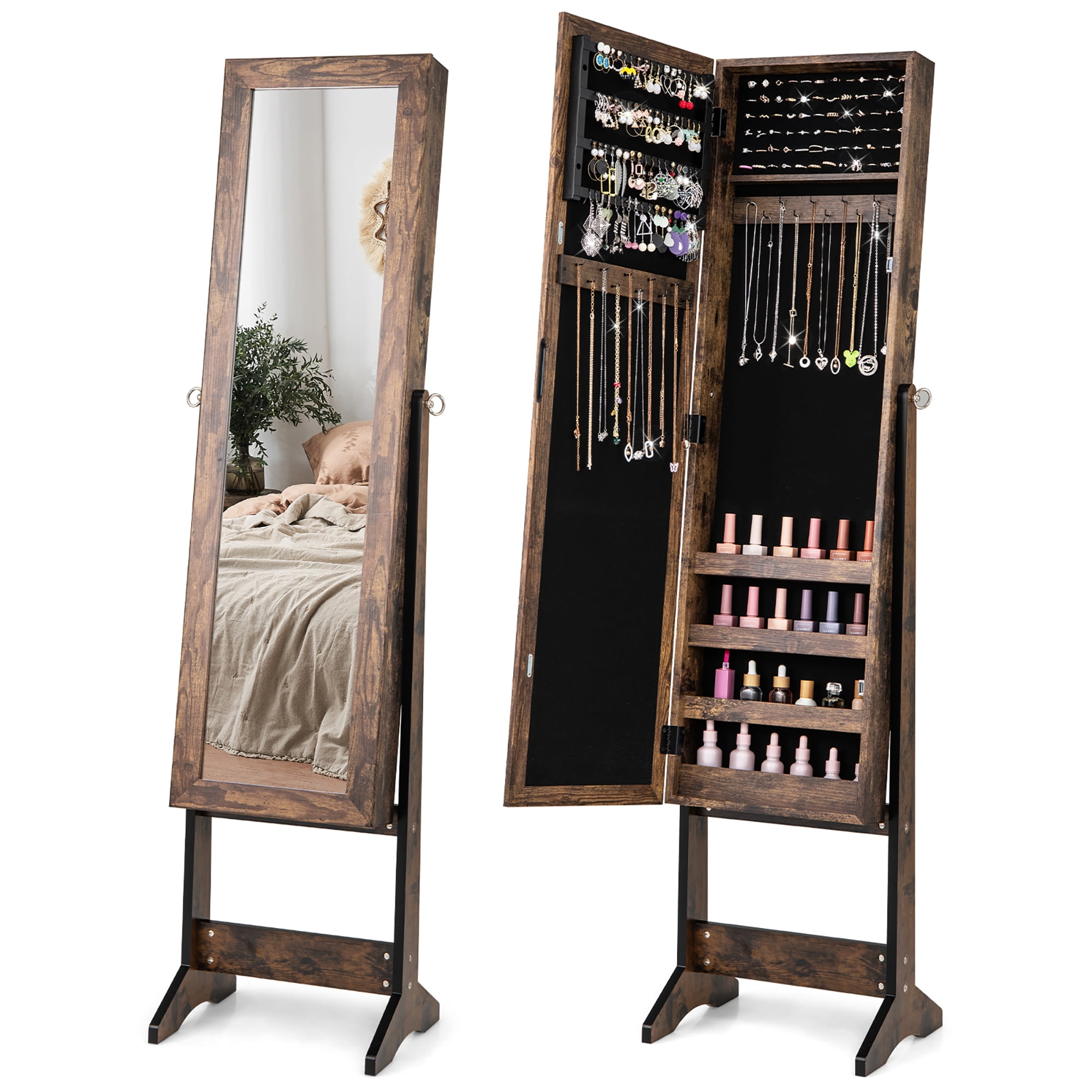 Click here for Gymax Jewelry Mirrored Cabinet Armoire Organizer S... prices