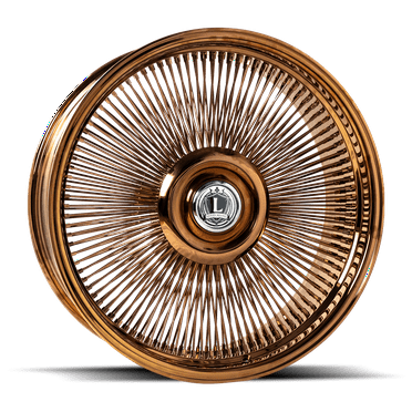 DGJ WHEELS 13x7 Rev 100 Spokes Candy Red & Gold Lowrider Wire Wheel ...