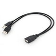 New USB 2.0 1 Female To 2 Male Y-Splitter Data Sync Charging Extension ...